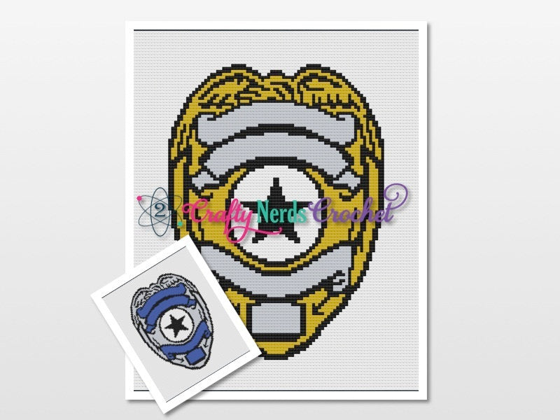 Police Badge Pattern Graph With Mini C2C Written – 2CraftyNerds