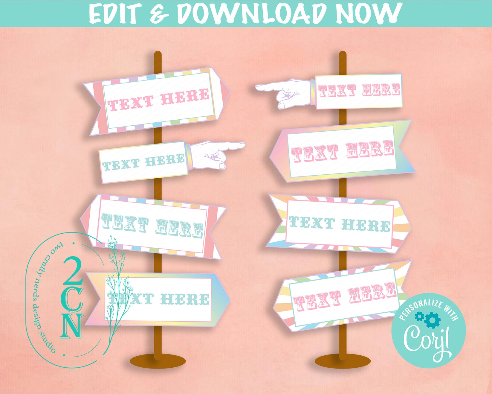 Carnival Circus Arrow Sign, Circus Birthday Arrow Sign, Pastel Rainbow ...