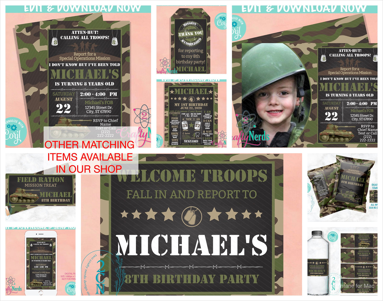 Army Birthday Chips Bag, Army Camo Party Popcorn Bag, 1oz Snack Bag ...